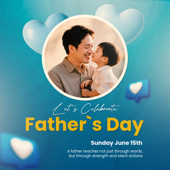 Copy of Aqua Modern & Minimal Let's Celebrate Father Day Instagram Post ...