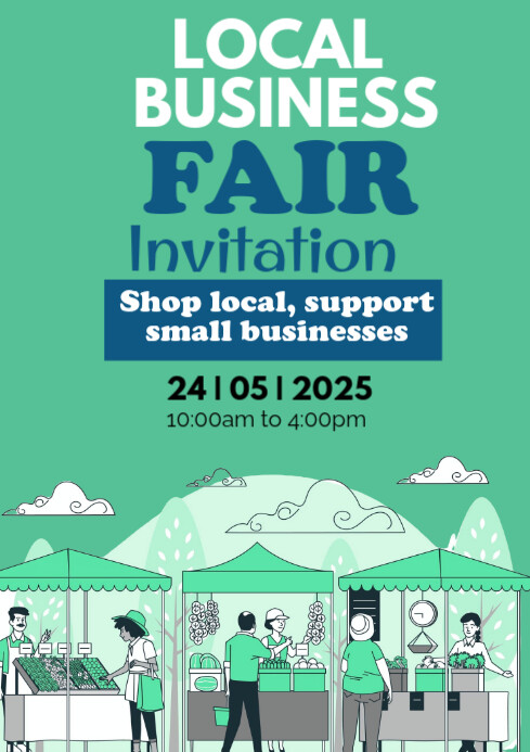 Copy of Aqua Modern & Minimal Local Businesses Fair A1 | PosterMyWall