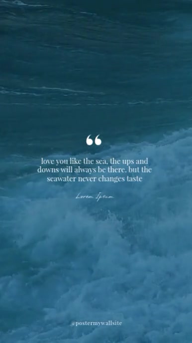 Aqua Modern & Minimal Love Story Quotes Reel Instagram Template ...