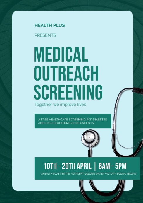 Copy of Aqua Modern & Minimal Medical Outreach Screening A3 | PosterMyWall
