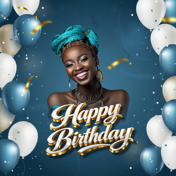 Aqua Modern & Minimal Modern And Clean Sober Happy Birthday Instagram ...