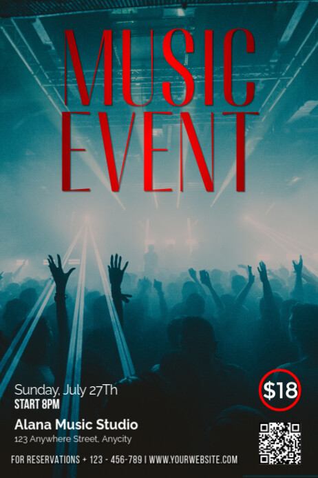 Aqua Modern & Minimal Music Event Poster Template | PosterMyWall