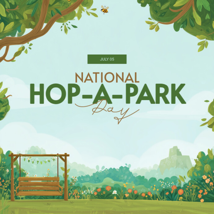 Copy of Aqua Modern & Minimal National Hop-a-park Day Instagram Post ...