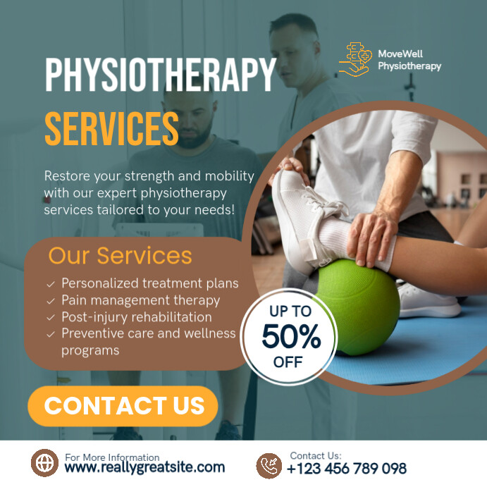 Copy of Aqua Modern & Minimal Physiotherapy Services Instagram Post | PosterMyWall
