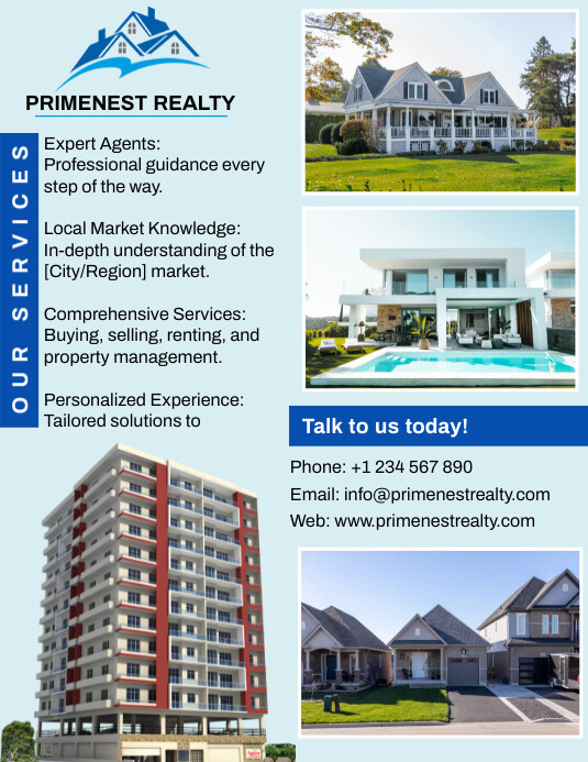 Copy of Aqua Modern & Minimal Real Estate Services Ad | PosterMyWall