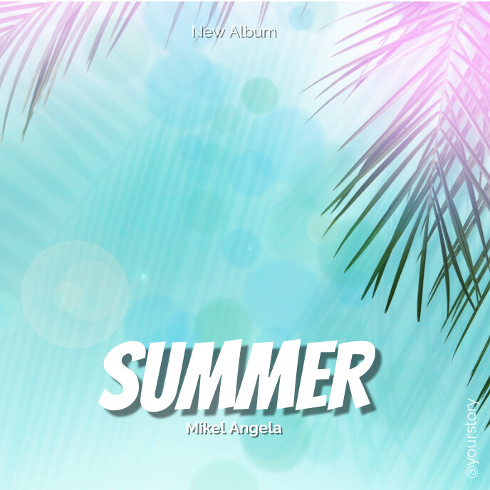 Aqua Modern & Minimal Summer Album Cover Template | PosterMyWall