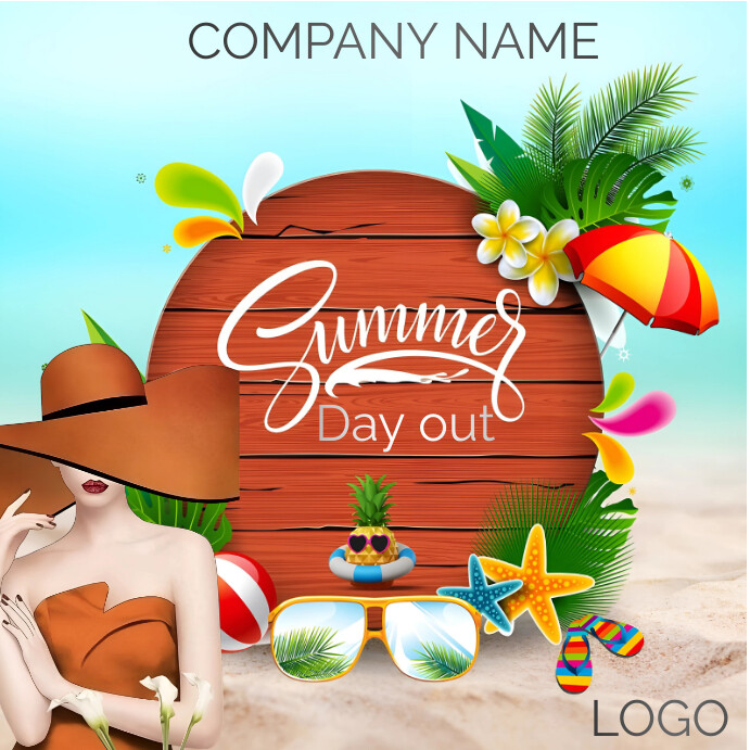 Plantilla de Aqua Modern & Minimal Summer Day Out Instagra | PosterMyWall