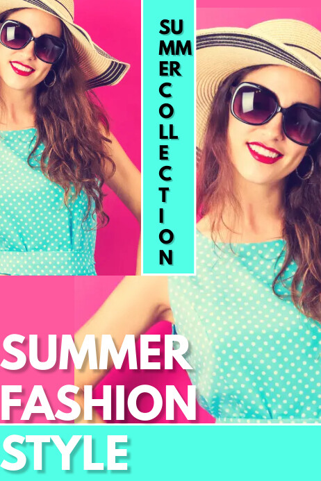 Aqua Modern & Minimal Summer Fashion Style Po Template | PosterMyWall