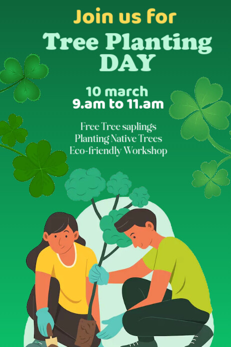 Aqua Modern & Minimal Tree Planting Day Poster Template | PosterMyWall