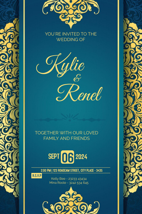 Aqua Modern & Minimal Wedding Poster Poster Template | PosterMyWall