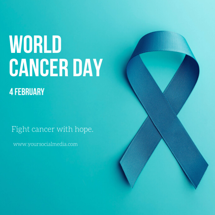 Plantilla de Aqua Modern & Minimal World Cancer Day Instagram Post ...