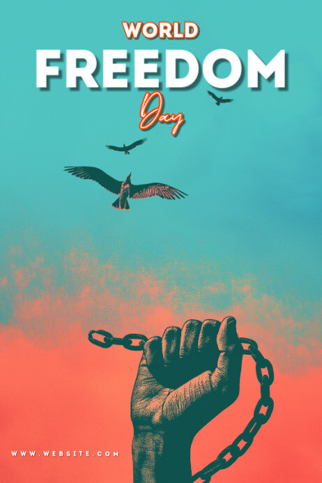 Copy of Aqua Modern & Minimal World Freedom Day Poster | PosterMyWall