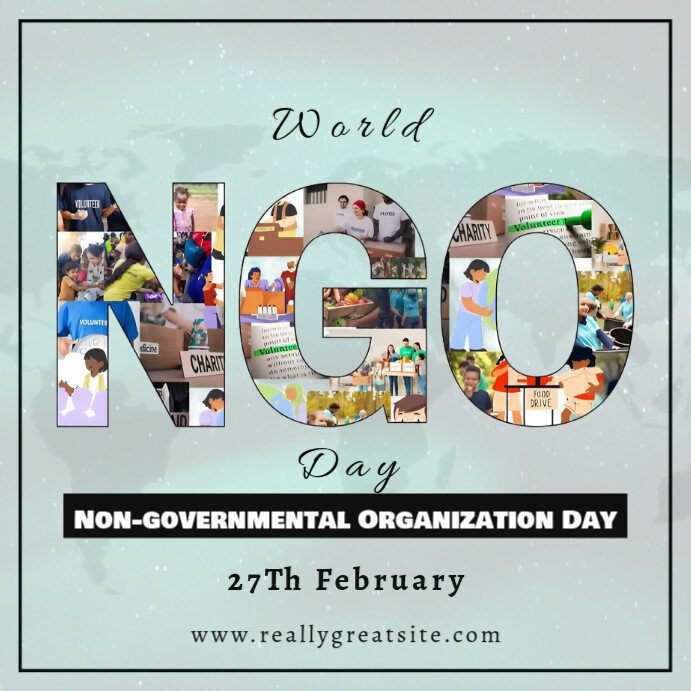 Copy of Aqua Modern & Minimal World Non Government Organization Day ...