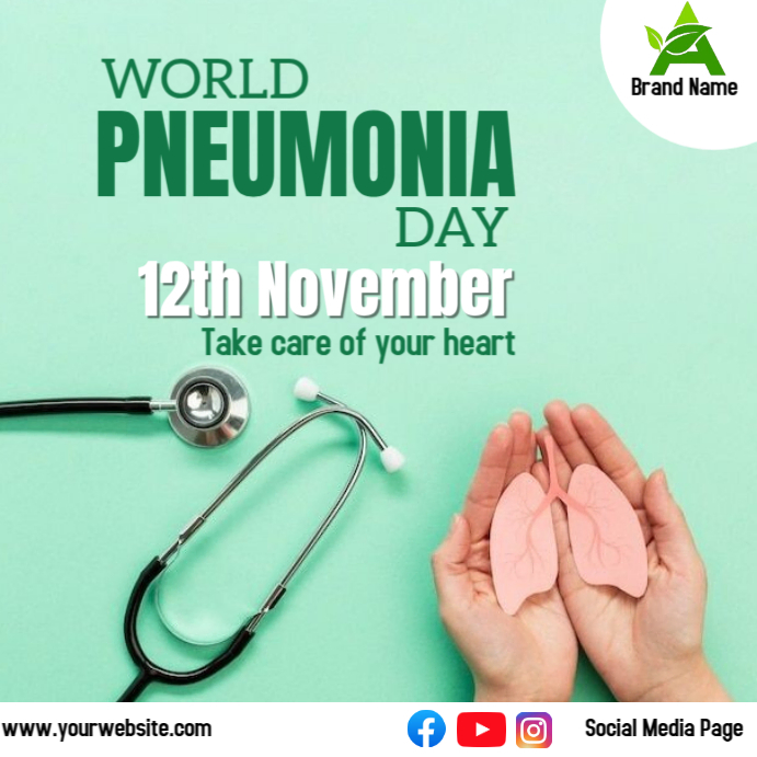 Aqua Modern & Minimal World Pneumonia Day Template Instagram Post ...
