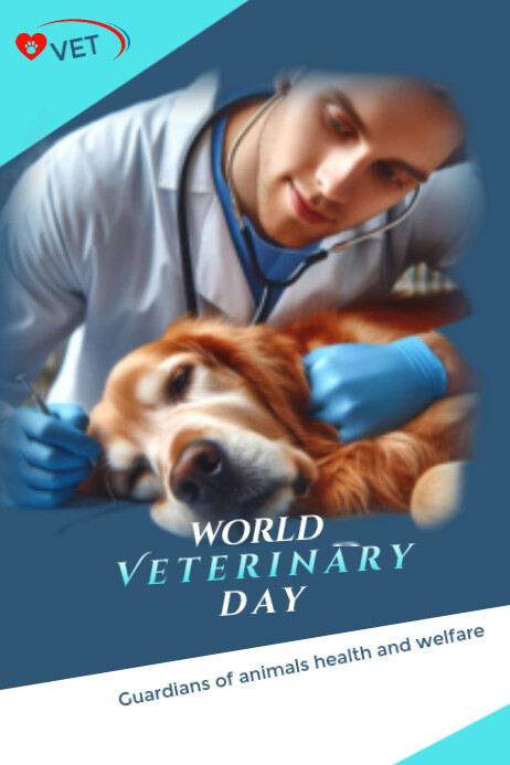 Copy of Aqua Modern & Minimal World Veterinary Day Poster | PosterMyWall