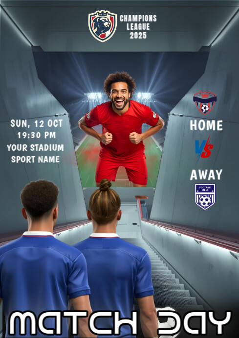 Aqua Modern & Minimal Football Match Day Schedule A4 Template ...