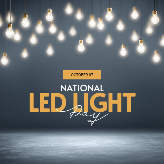 Aqua Modern & Minimal National Led Light Day Instagram Post Template ...