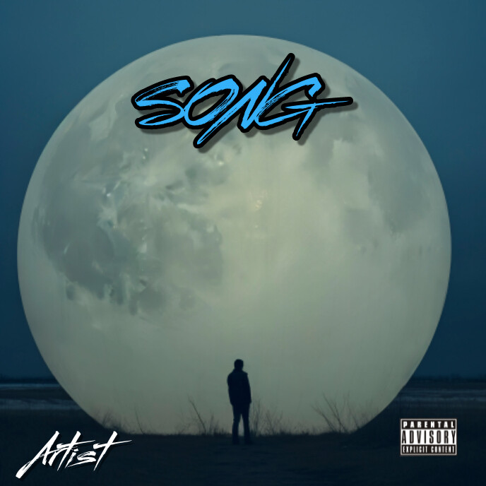 Plantilla de Aqua Moon Song Album Cover Album Cover | PosterMyWall