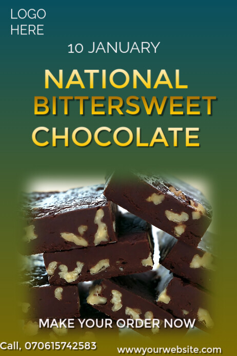 Aqua National Bittersweet Chocolate Day Poster Template | PosterMyWall