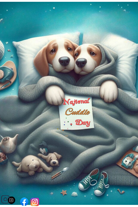 Copy of Aqua National Cuddle Day Template Poster | PosterMyWall