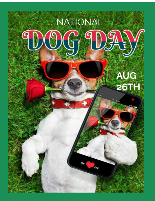Copy of Aqua National Dog Day Design Flyer (us Letter | PosterMyWall