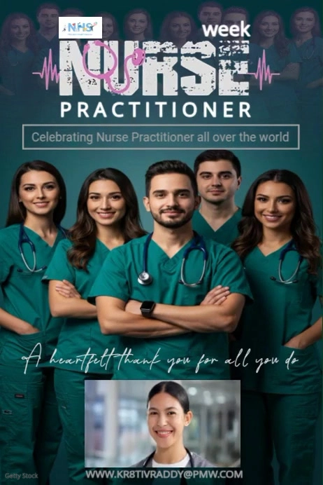 Aqua Nurse Practitioner Week Poster Template | PosterMyWall