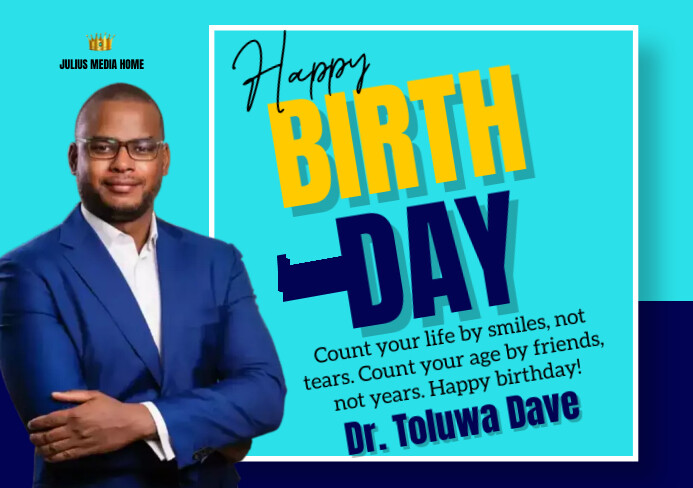 Aqua Pastel Birthday A5 Template | PosterMyWall