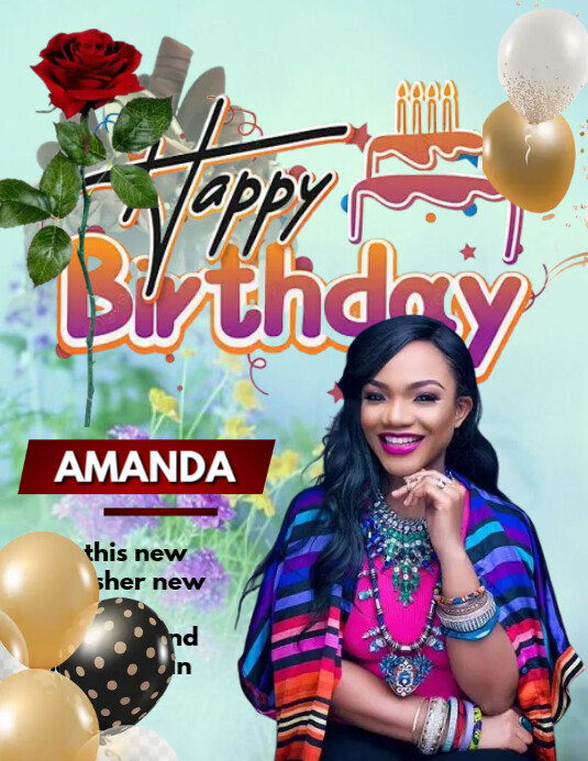 Copy of Aqua Pastel Birthday Design Flyer (us Letter) | PosterMyWall