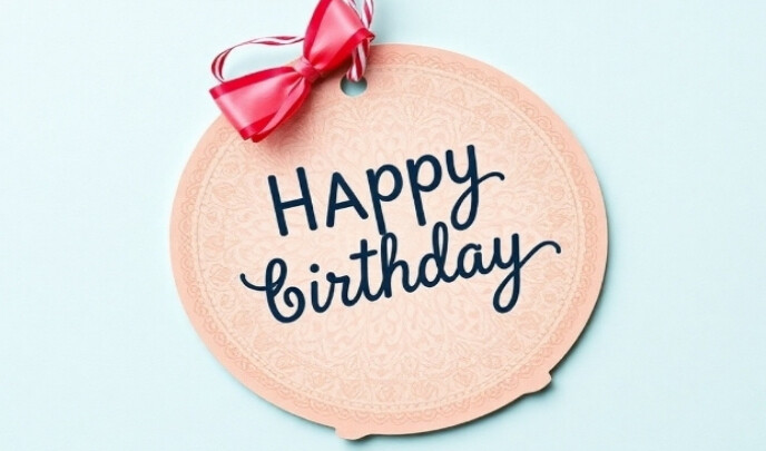 Aqua Pastel Happy Birthday Tag Template | PosterMyWall