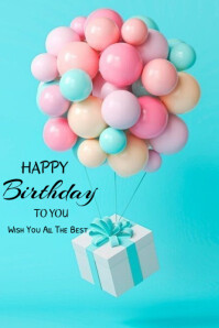 White Pastel Happy Birthday To You Poster Template | PosterMyWall