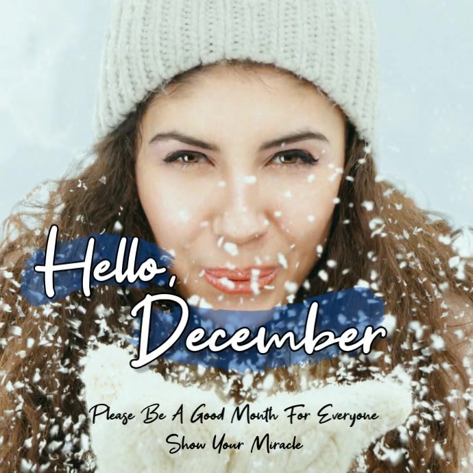 Aqua Pastel Hello December Pos Instagram Template | PosterMyWall