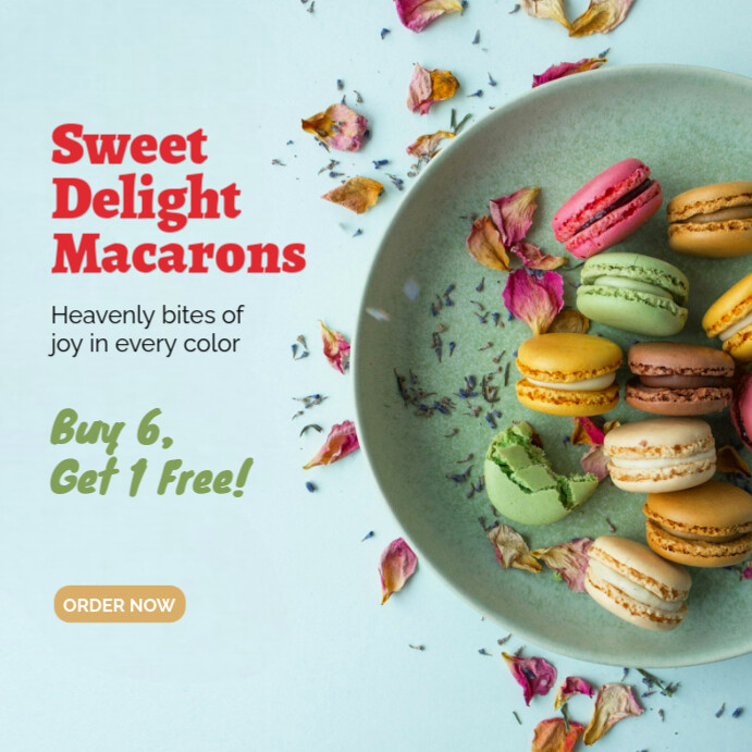 Plantilla de Aqua Pastel Macarons Instagram Post | PosterMyWall