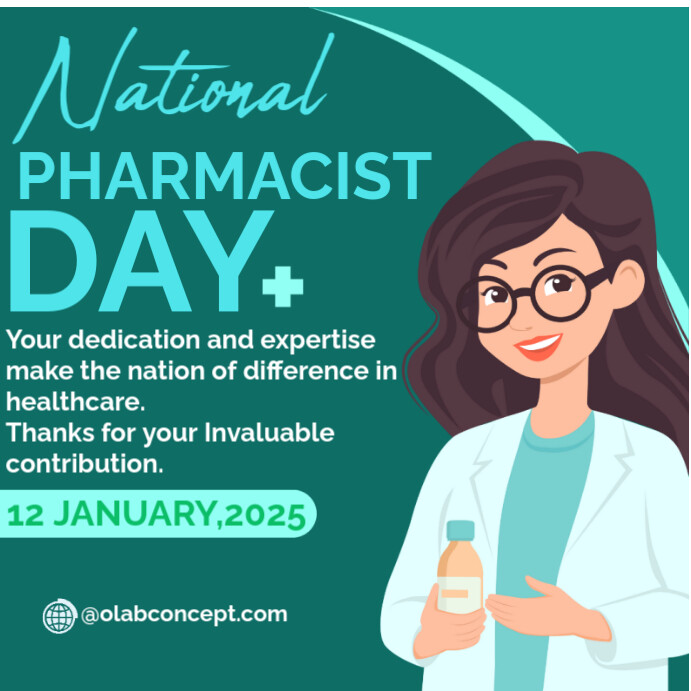 Copy of Aqua Pastel National Pharmacist Day Square (1:1) | PosterMyWall