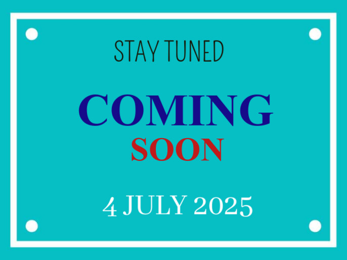 Aqua Pastel Stay Tuned Coming Soon Presentation Template | PosterMyWall