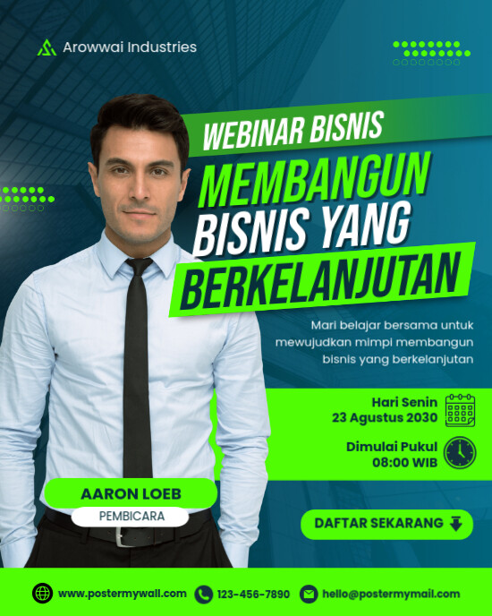 Copy of Aqua Profesional Business Webinar Instagram Portrait | PosterMyWall