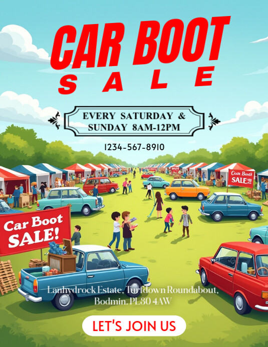Copy of Aqua Professional Car Boot Sale Flyer (us Letter) | PosterMyWall