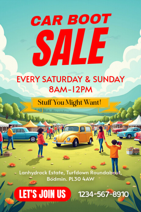 Copy of Aqua Professional Car Boot Sale Poster | PosterMyWall