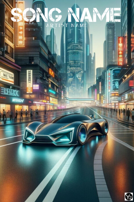 Aqua Professional Car Song Album Cover Poster Template | PosterMyWall