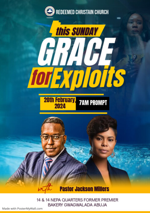 Copy of Aqua Professional Church A4 | PosterMyWall