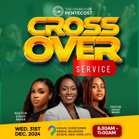 Black Professional Church Cross Over Service Flyers Instagram Post ...