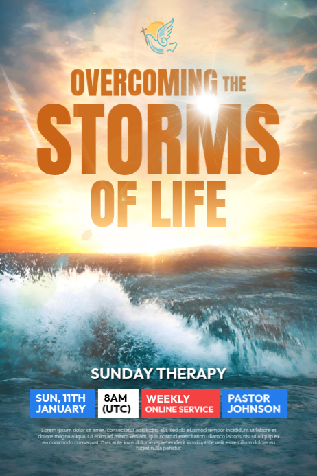 Aqua Professional Church Service Poster Template | PosterMyWall