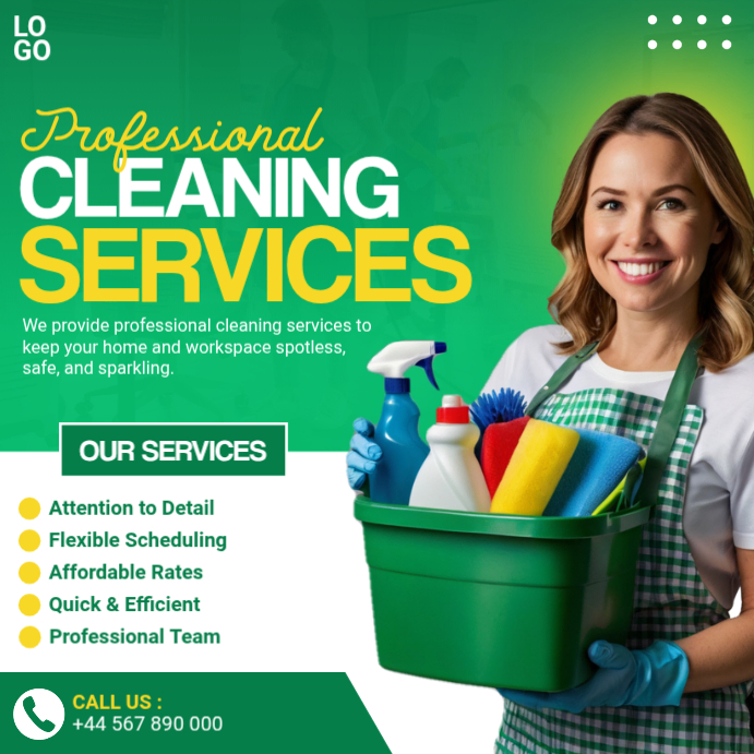 Aqua Professional Cleaning Services Instagram Post Template | PosterMyWall