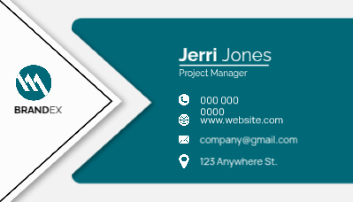 Aqua Professional Corporate Company Business Card Template | PosterMyWall