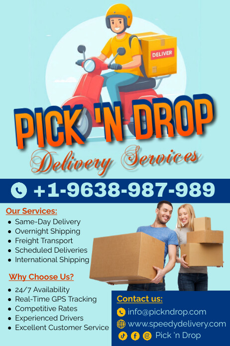 Copy of Aqua Professional Delivery And Errand Service | PosterMyWall