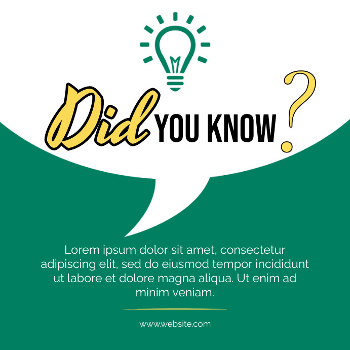 Aqua Professional Did You Know Thinking Posts Template | PosterMyWall