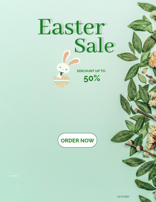 Aqua Professional Easter Day Retail Flyer (us Letter) Template ...
