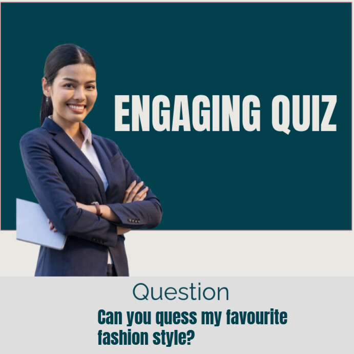 Aqua Professional Engaging Quiz Instagram Post Template | PosterMyWall