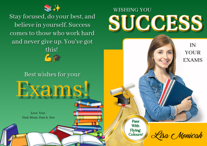 Copy of Aqua Professional Exam Success Card A4 | PosterMyWall