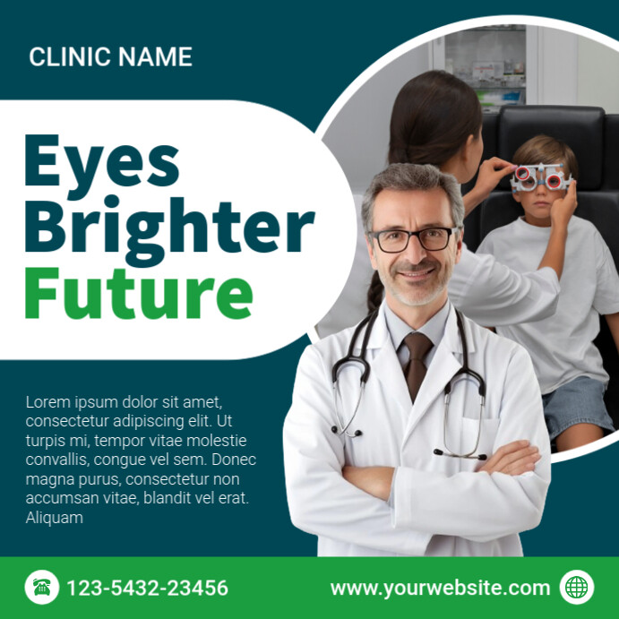 Aqua Professional Eye Care Instagram Post Template | PosterMyWall