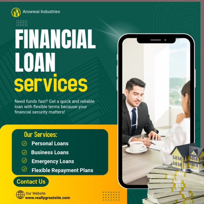 Aqua Professional Financial Loan Instagram Post Template | PosterMyWall